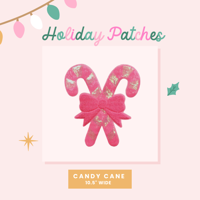 Candy Cane Sequin Patch with Chenille Bow – Frisco Craft Studio