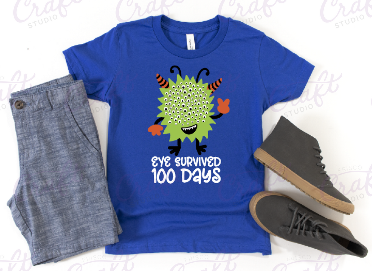 Green Eye Survived 100 Days-DTF Transfer – Frisco Craft Studio