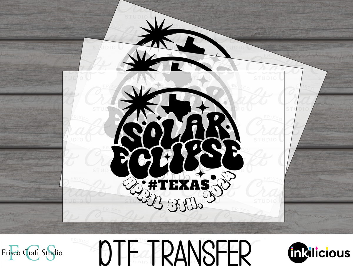 Solar Eclipse Texas-Black Wording – Frisco Craft Studio